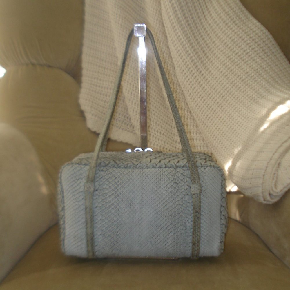 Auth. Lambertson Truex Genuine Matte Python Boston Sa… - Gem